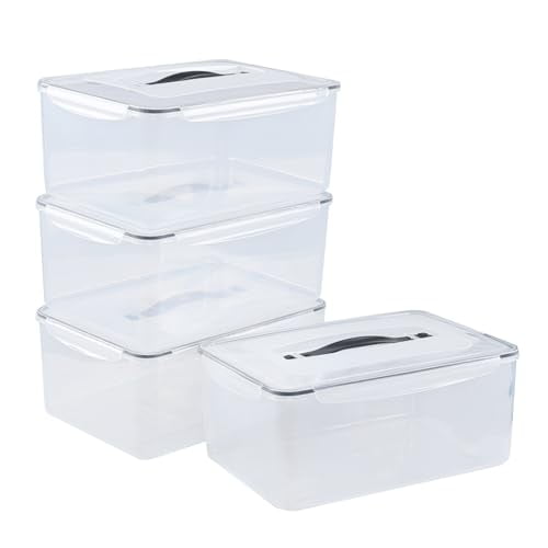 4 Pack 15 Liter Airtight Food Containers with Seal Circle and Lid ...