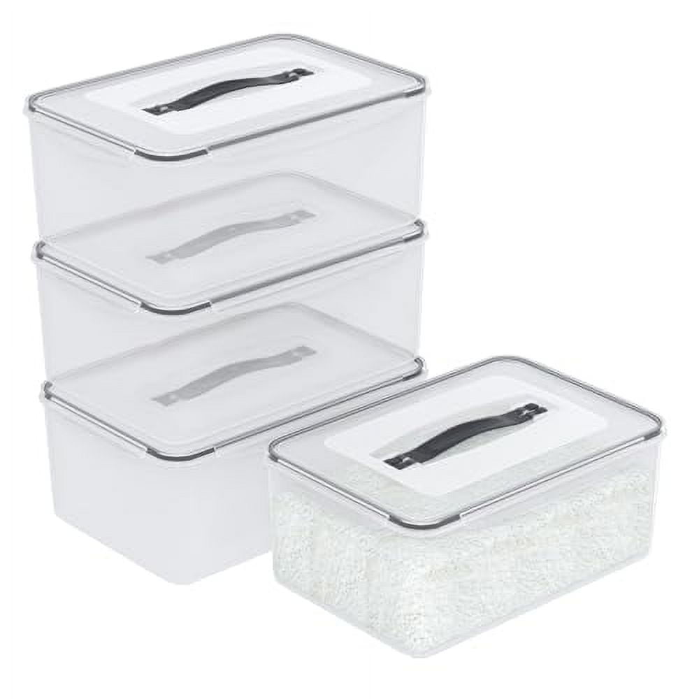 4 Pack 15 Liter Latching Containers with Sealed Circle/Lid, Clear ...