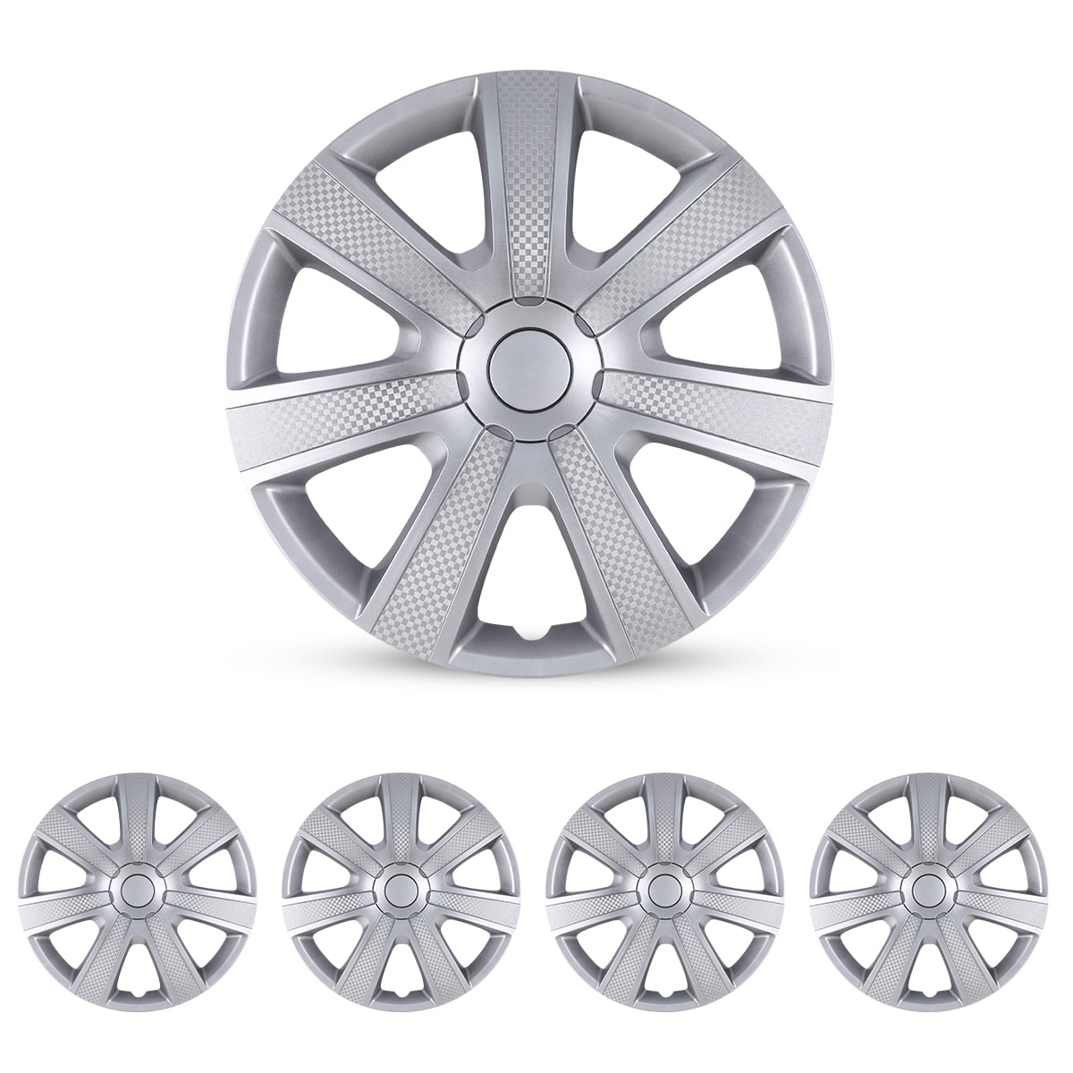 (4 Pack) 15" Universal Hubcaps,Wheel Rims Cover Fit R15 Tire & Steel ...