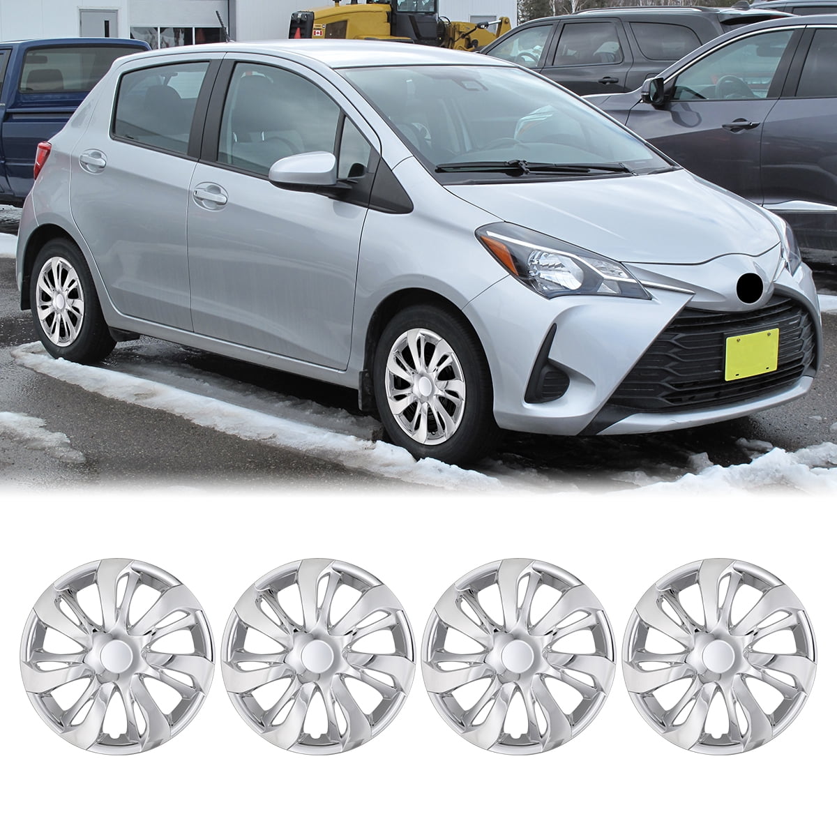 4 Pack 15 inch Hubcaps for 2019-2020 Toyota Yaris/ Yaris iA Sedan, 2012 ...