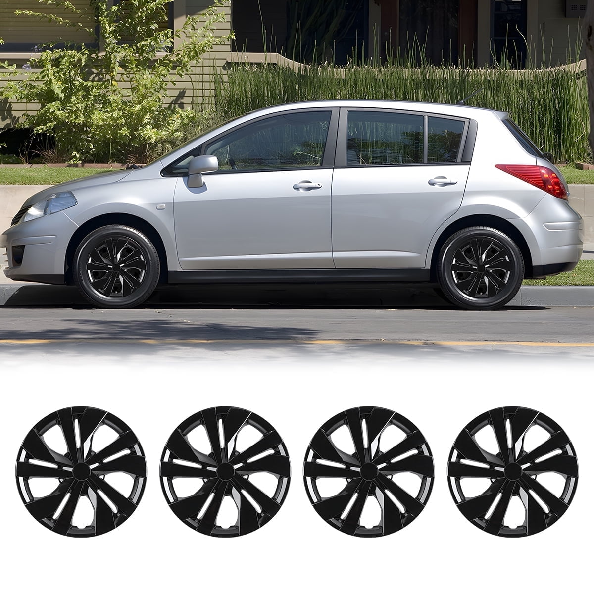 4 Pack 15 inch Steel Wheel Hubcaps for 2007-2025 Nissan Versa,2007-2019 ...