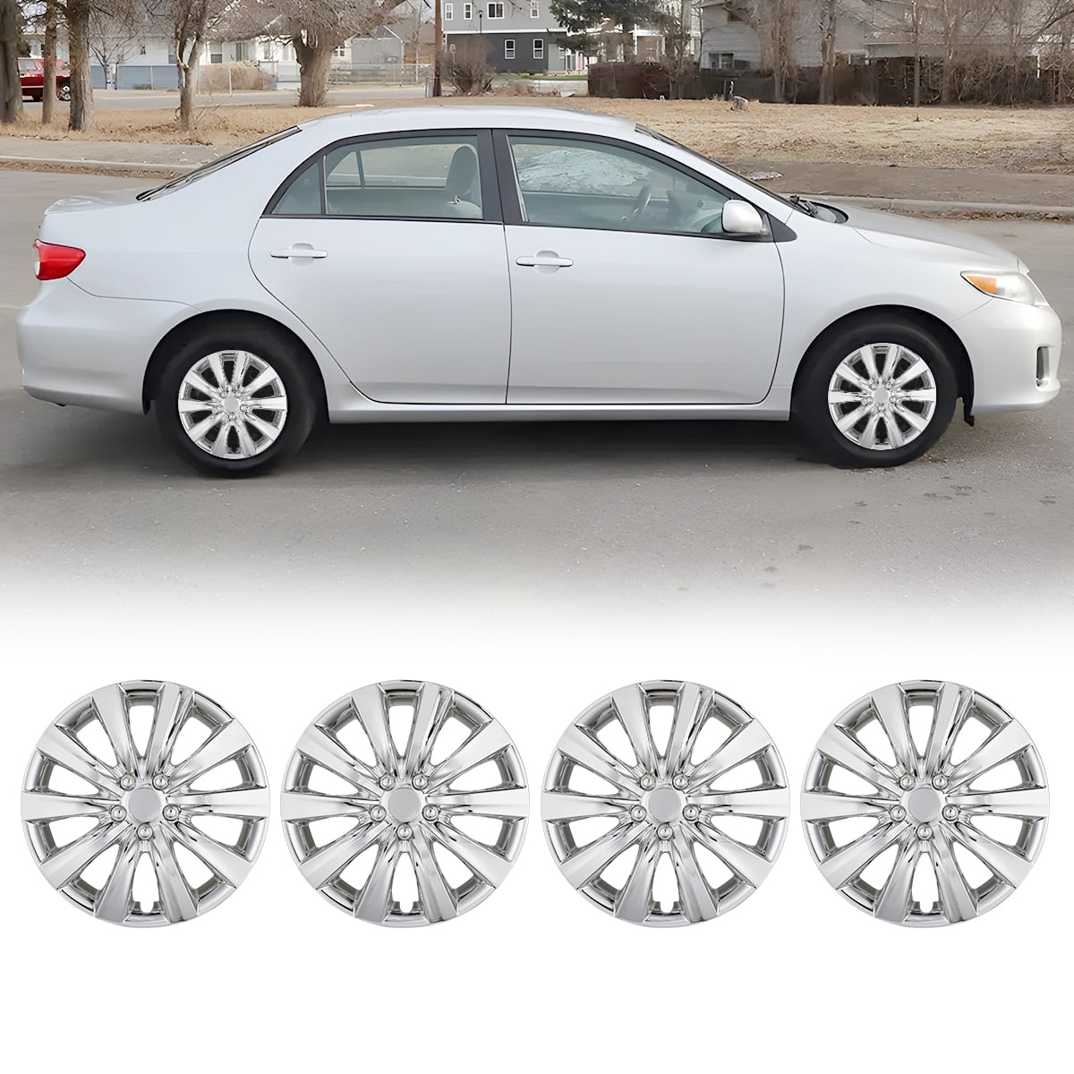 4 Pack 16" Hubcap Wheel Cover for 2009-2013 Toyota Corolla,Wheel Rim ...
