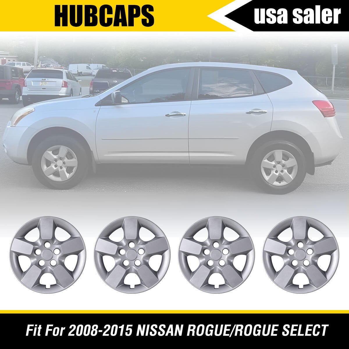 (4 Pack) 16" Hubcaps Wheel Rims Cover For 2008-2015 NISSAN ROGUE/ROGUE ...