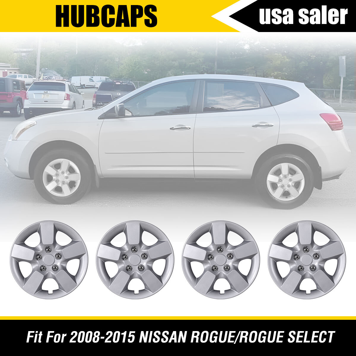 (4 Pack) 16" Hubcaps Wheel Rims Cover with Decoration nuts For 2008 ...