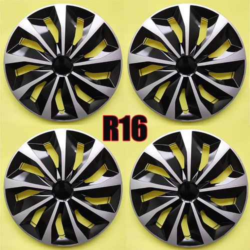 4 Pack 16" Inch Wheel Covers Snap On Full Hub Caps Fit for R16 Tire ...