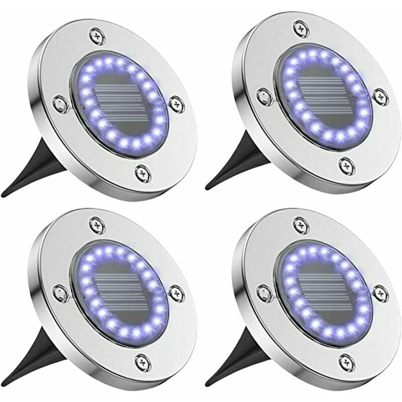 4 Pack of 16 LED Solar Lamp Outdoor Spot Solar Outdoor Light Solar ...