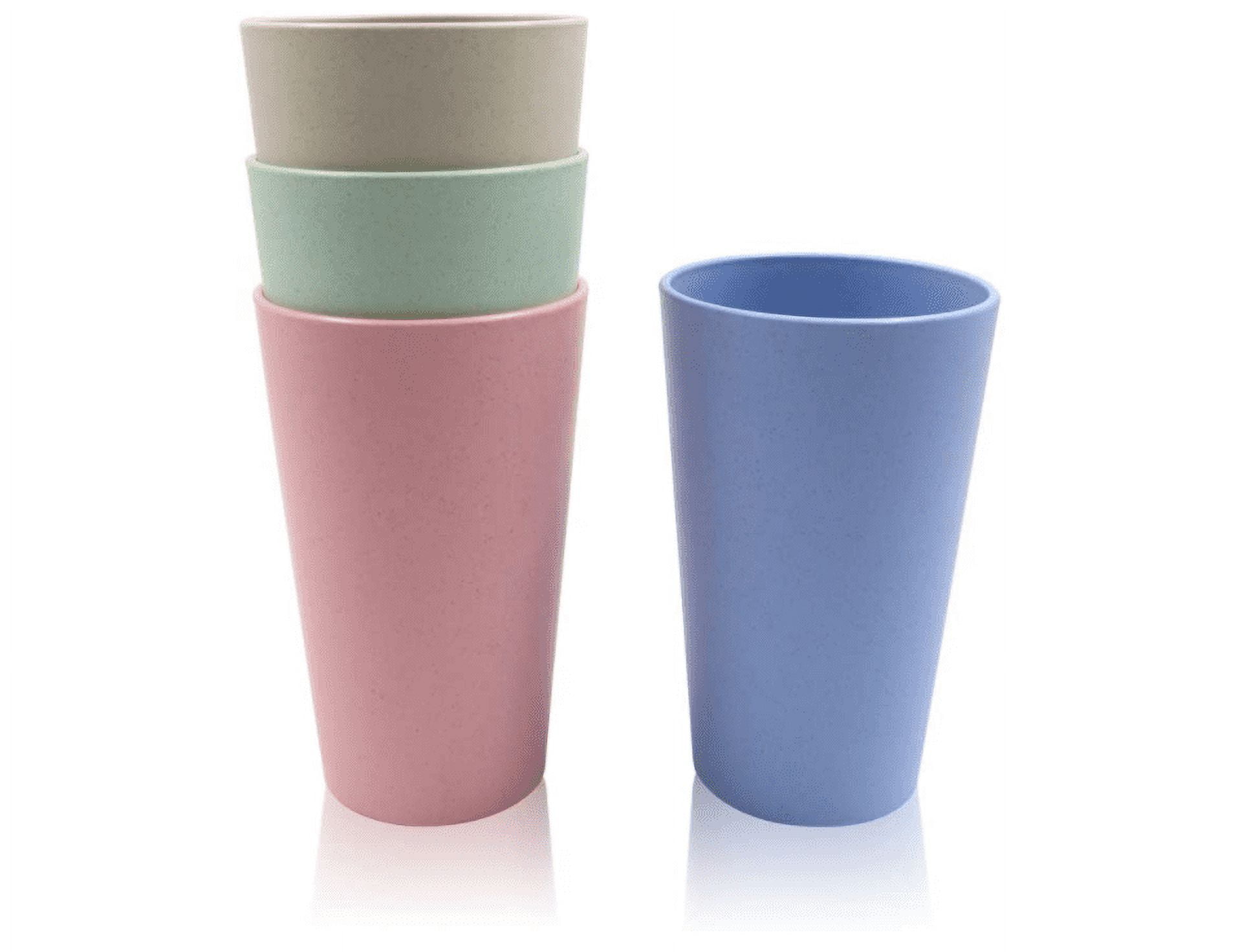 4 Pack 16 OZ Wheat Cup, Unbreakable Reusable Wheat Straw Drinking Cup ...