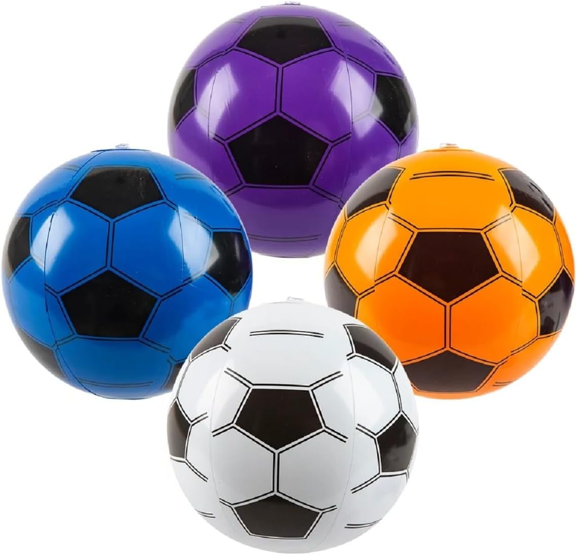 4 Pack- 16" Sports Soccer Beach Ball Inflate Assorted Colors (4 Colors ...