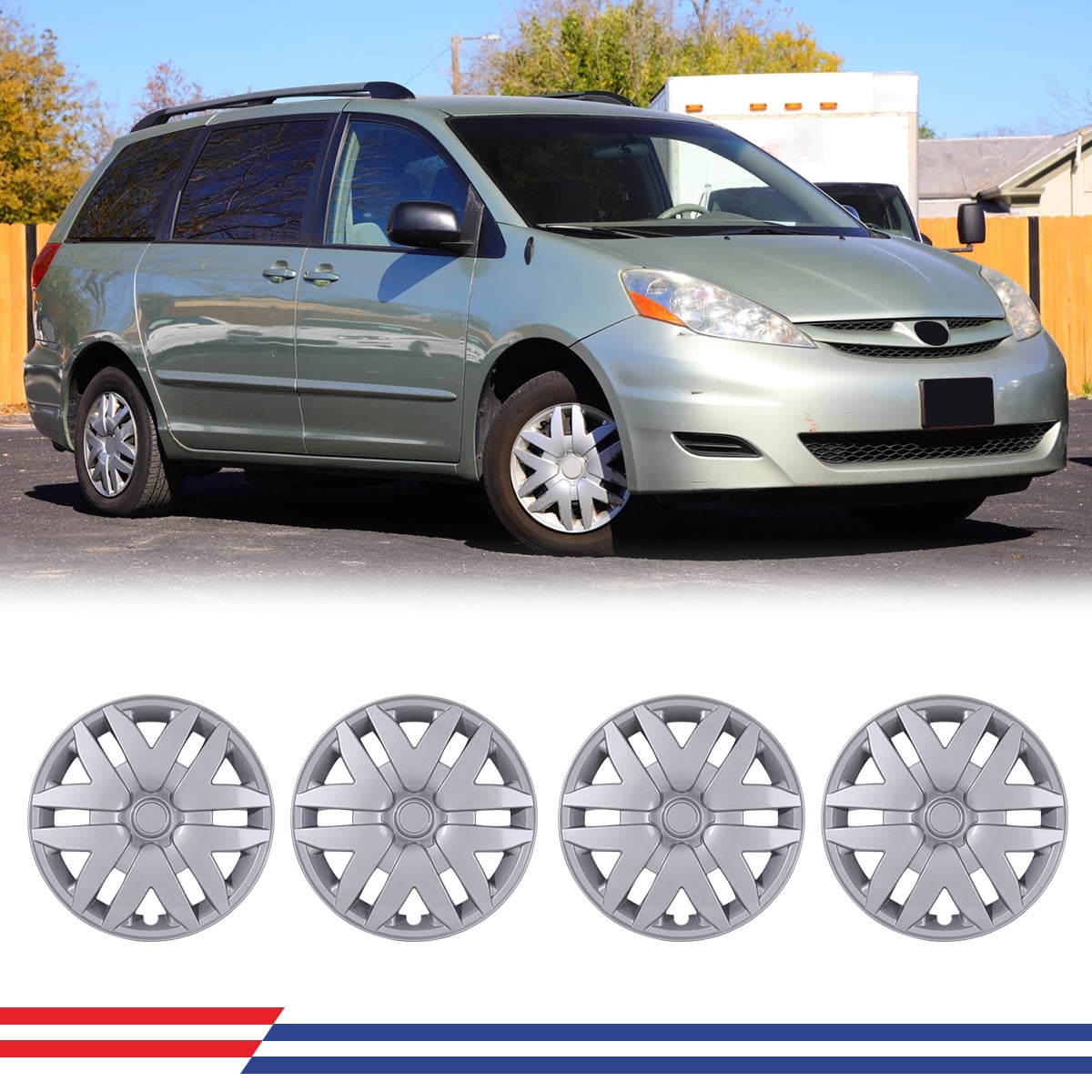 4 Pack 16 inch Steel Wheel Hubcaps for 2004-2010 Toyota Sienna,Wheel ...