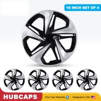16" Silver Lacquer & Black Lacquer Hubcaps Compatible with 2016-2026 ...