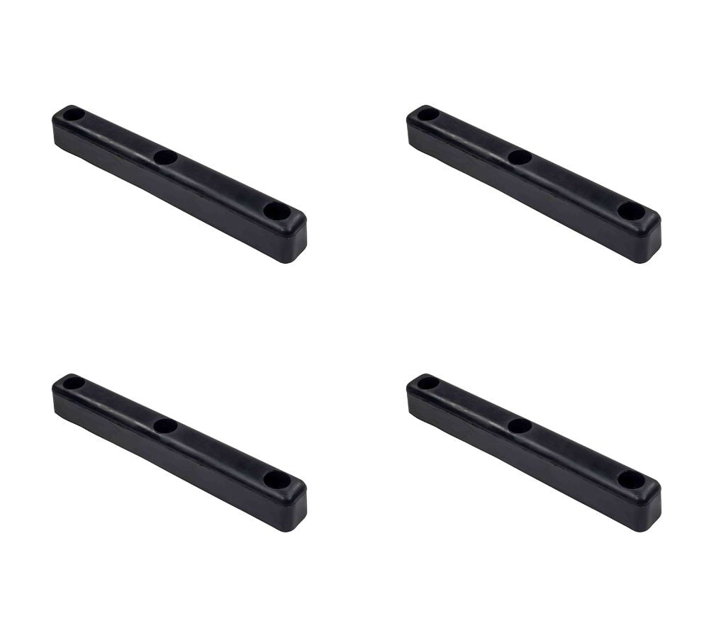 4 Pack 16"x2"x2" Rectangular Rubber Dock Bumper with 3 Holes - Impact ...