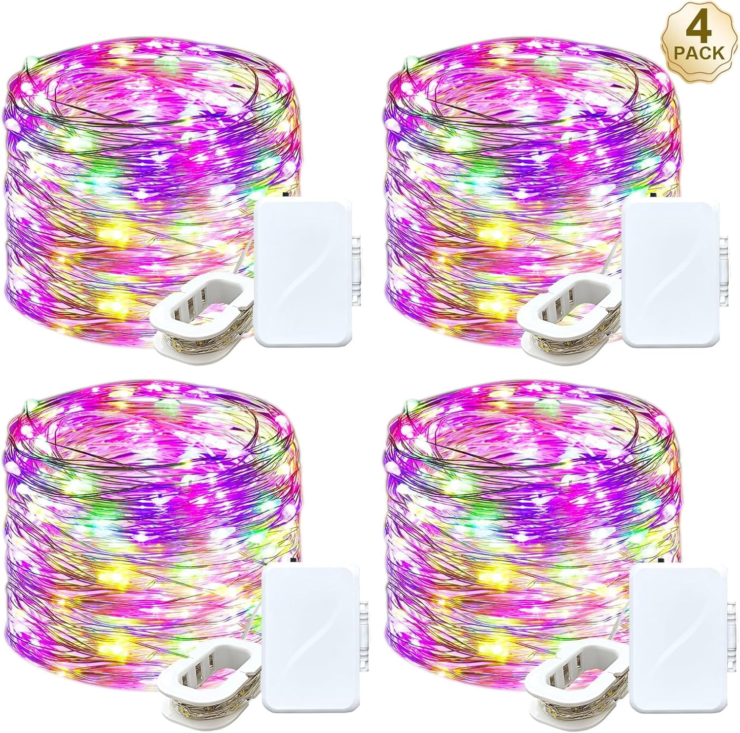 4 Pack 16FT 50 LEDs Copper Wire Starry Fairy Lights, Led Fairy Lights ...