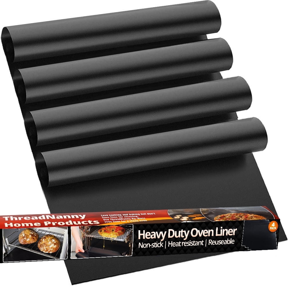 "ThreadNanny 4 Pack Large 17""x 25"" Heavy Duty Nonstick Oven Liners ...