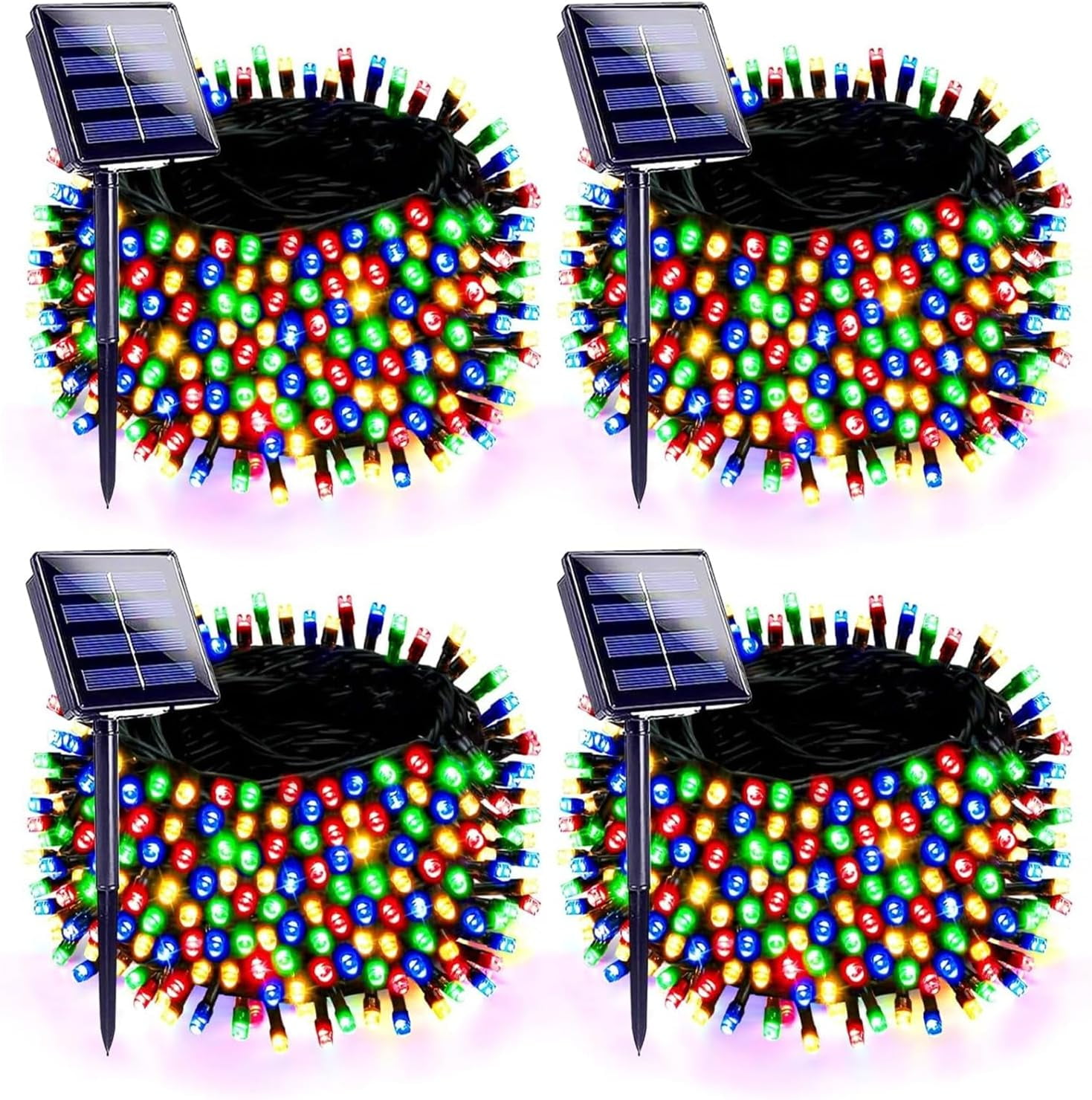 4 Pack 180FT Solar Christmas Lights Outdoor Waterproof, Super Bright ...