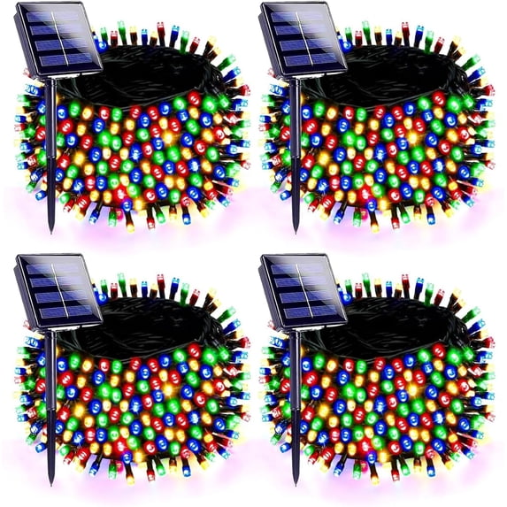 4 Pack 180FT Solar Christmas Lights Outdoor Waterproof, Super Bright ...