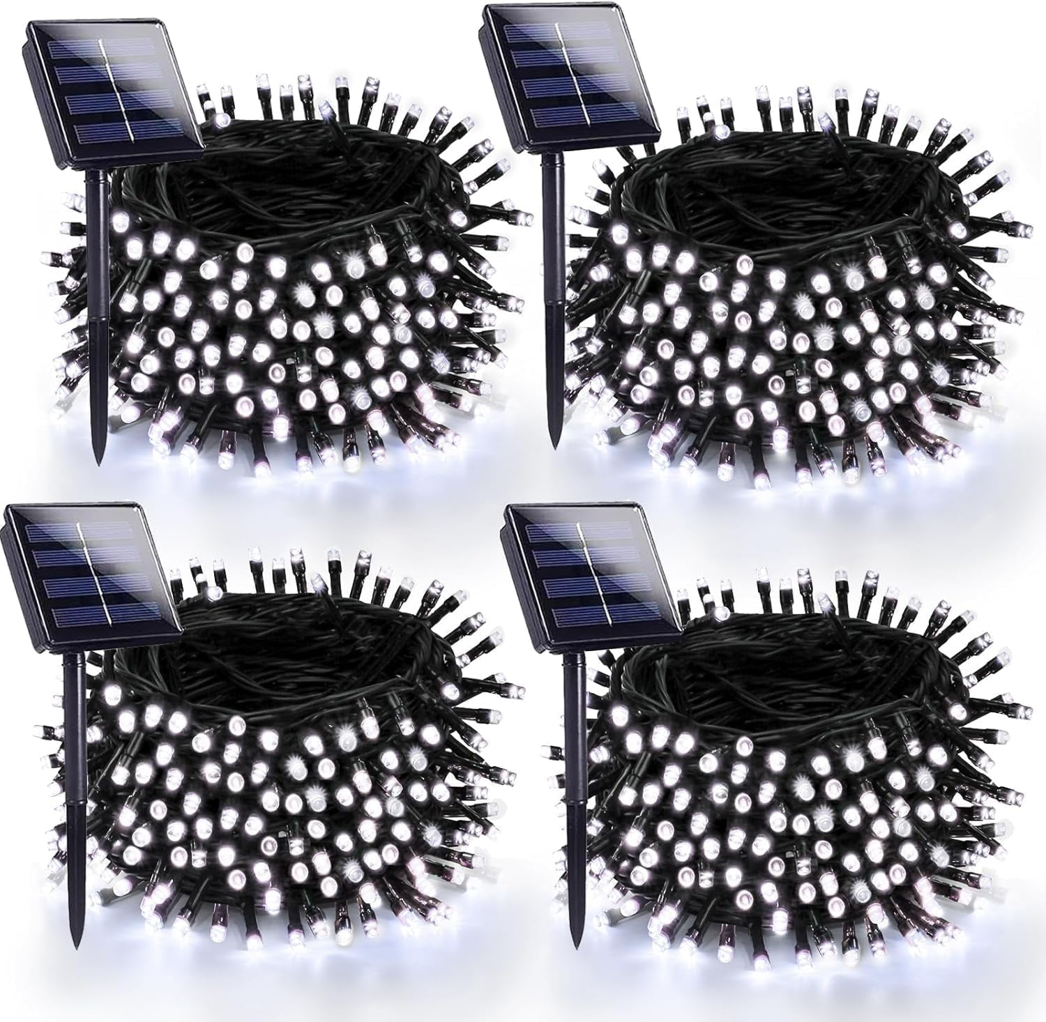 4 Pack 180FT Solar Christmas Lights Outdoor Waterproof, Super Bright ...
