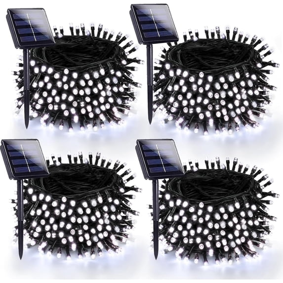 4 Pack 180FT Solar Christmas Lights Outdoor Waterproof, Super Bright ...