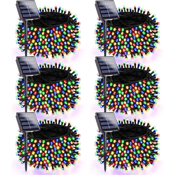 4 Pack 180FT Solar Christmas Lights Outdoor Waterproof, Super Bright ...