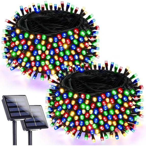 4 Pack 180FT Solar Christmas Lights Outdoor Waterproof, Super Bright ...