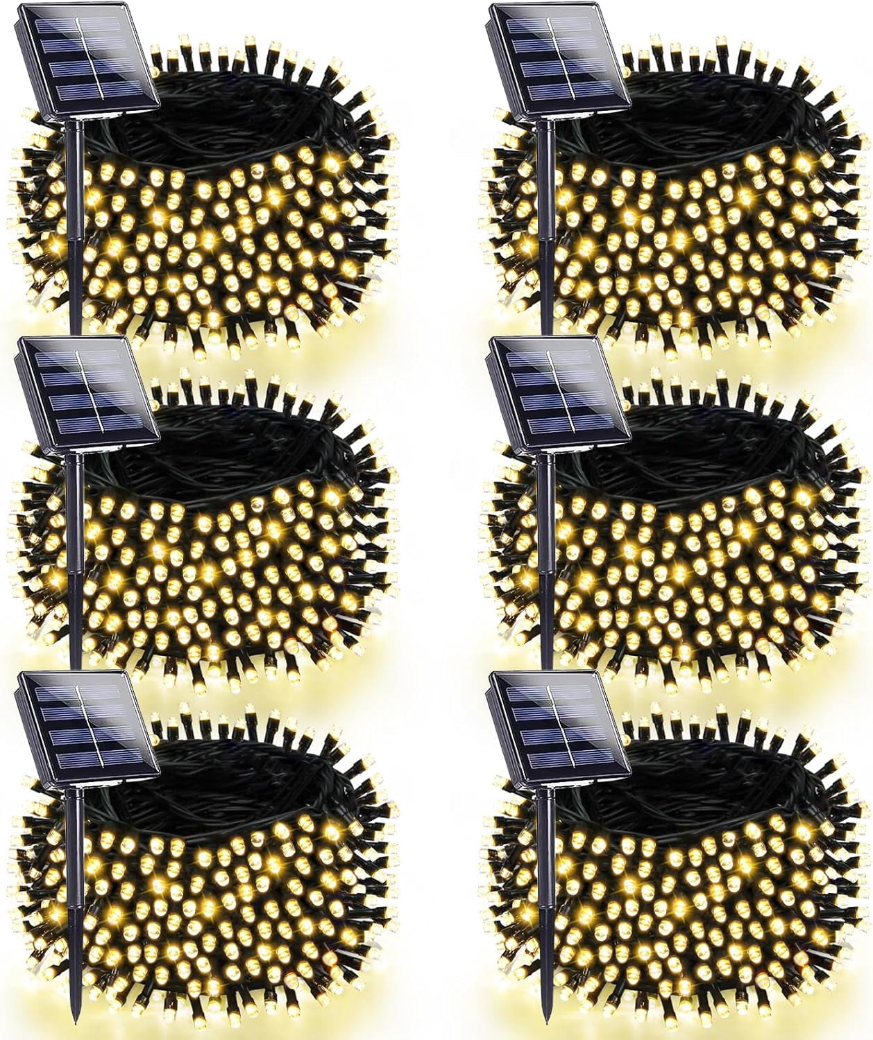 4 Pack 180FT Solar Christmas Lights Outdoor Waterproof, Super Bright ...