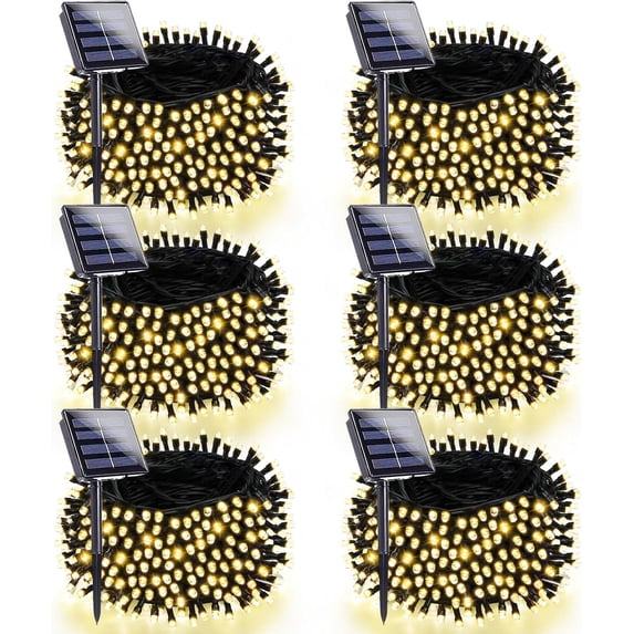 4 Pack 180FT Solar Christmas Lights Outdoor Waterproof, Super Bright ...