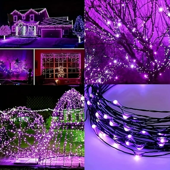 4-Pack 184FT 480LED Solar Christmas String Lights - 8 Modes Solar ...