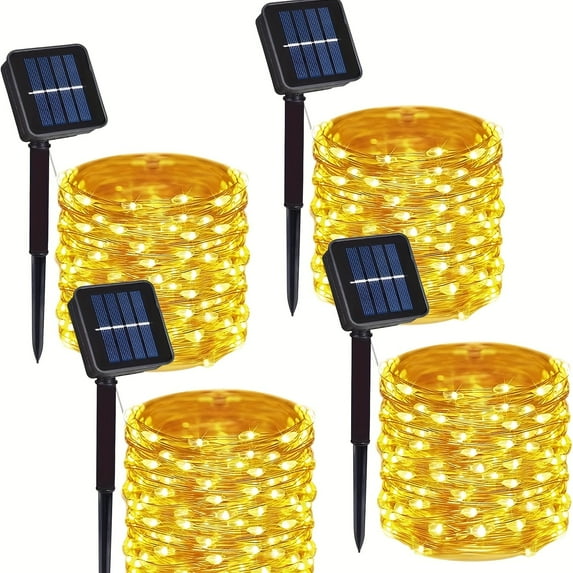 4-Pack 184FT 480LED Solar Christmas String Lights - 8 Modes Solar ...