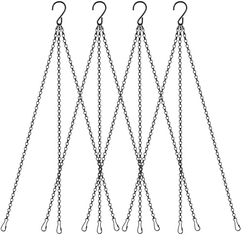 4 Pack 18Inch Hanging Basket Chain,Black Hanging Chain with Hooks ...