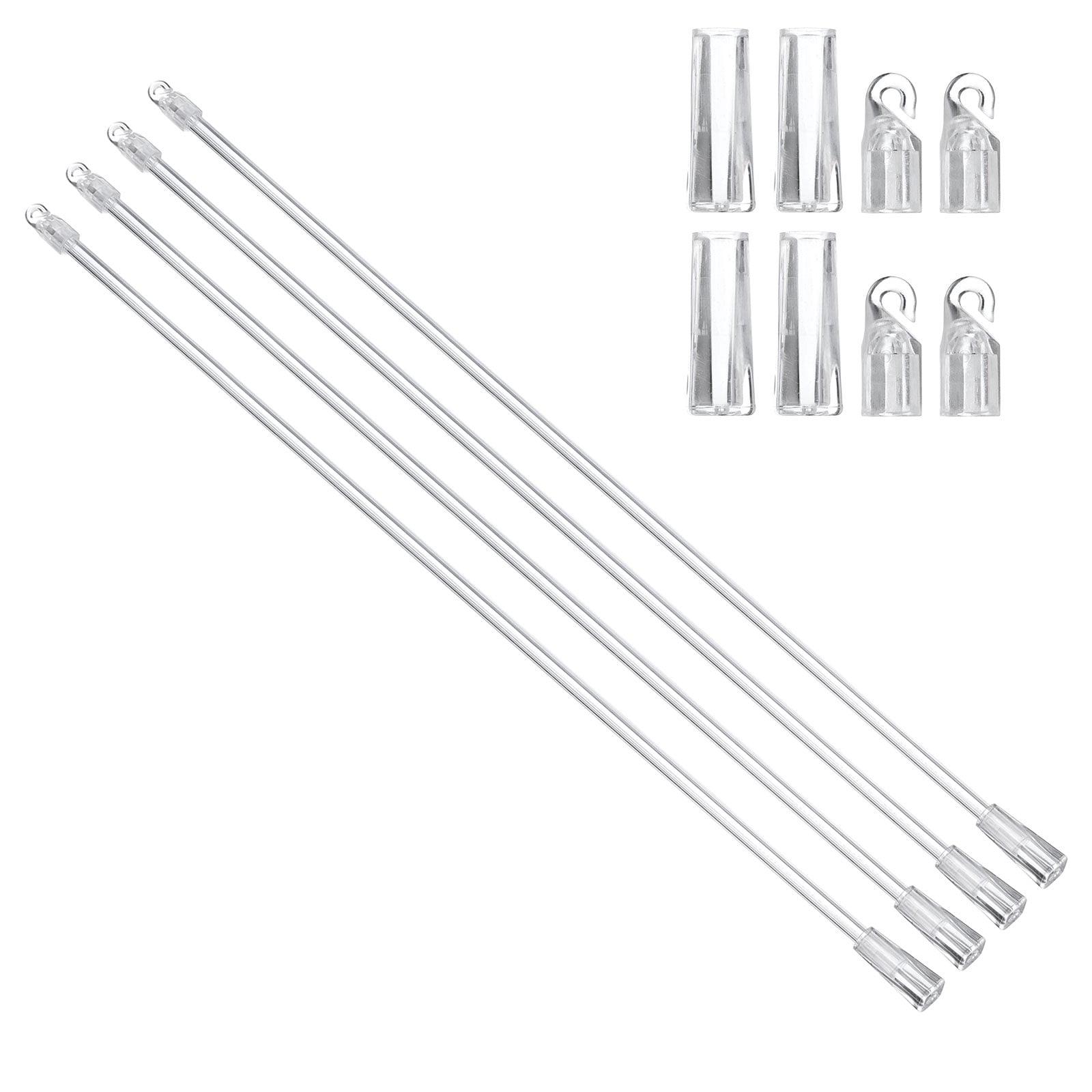 4 Pack 19"Transparent Blind Wand Replacement Parts with Hook and Grip ...