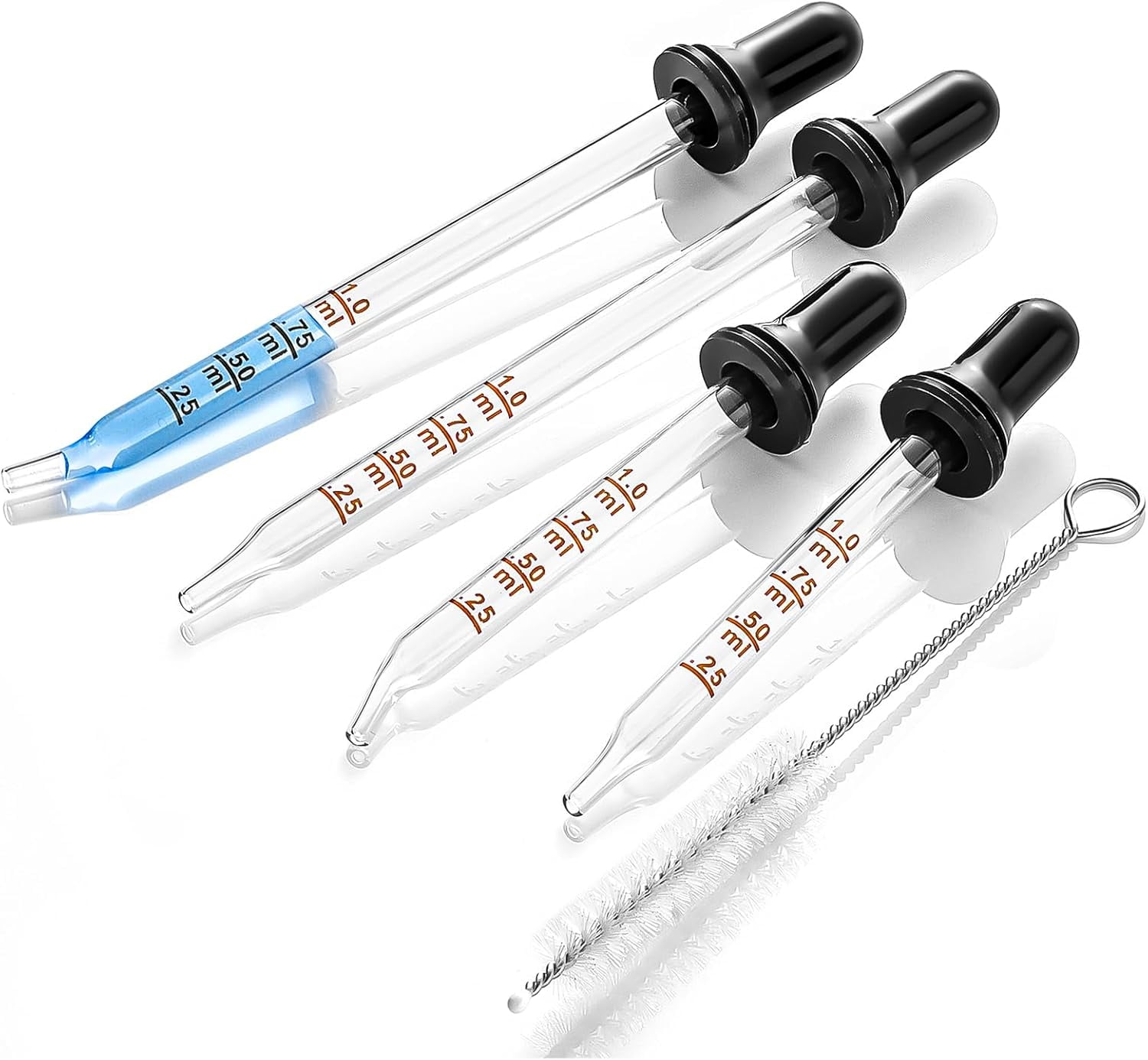 4 Pack 1ml Glass Eye Dropper with Measurement, Glass Medicine Droppers ...