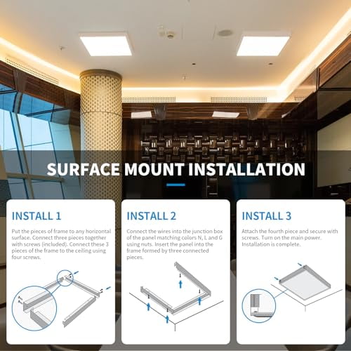 4-Pack 1x4 Surface Mount Kit for LED Flat Panel Light-Aluminum Ceiling ...