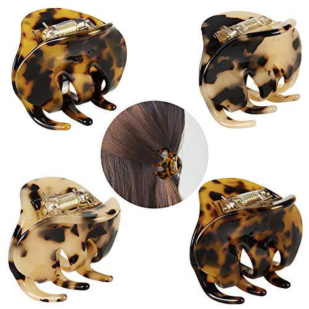 4 Pack 2.1 Inch Hair Claw Clips Tortoise Shell Cellulose Acetate Resin ...