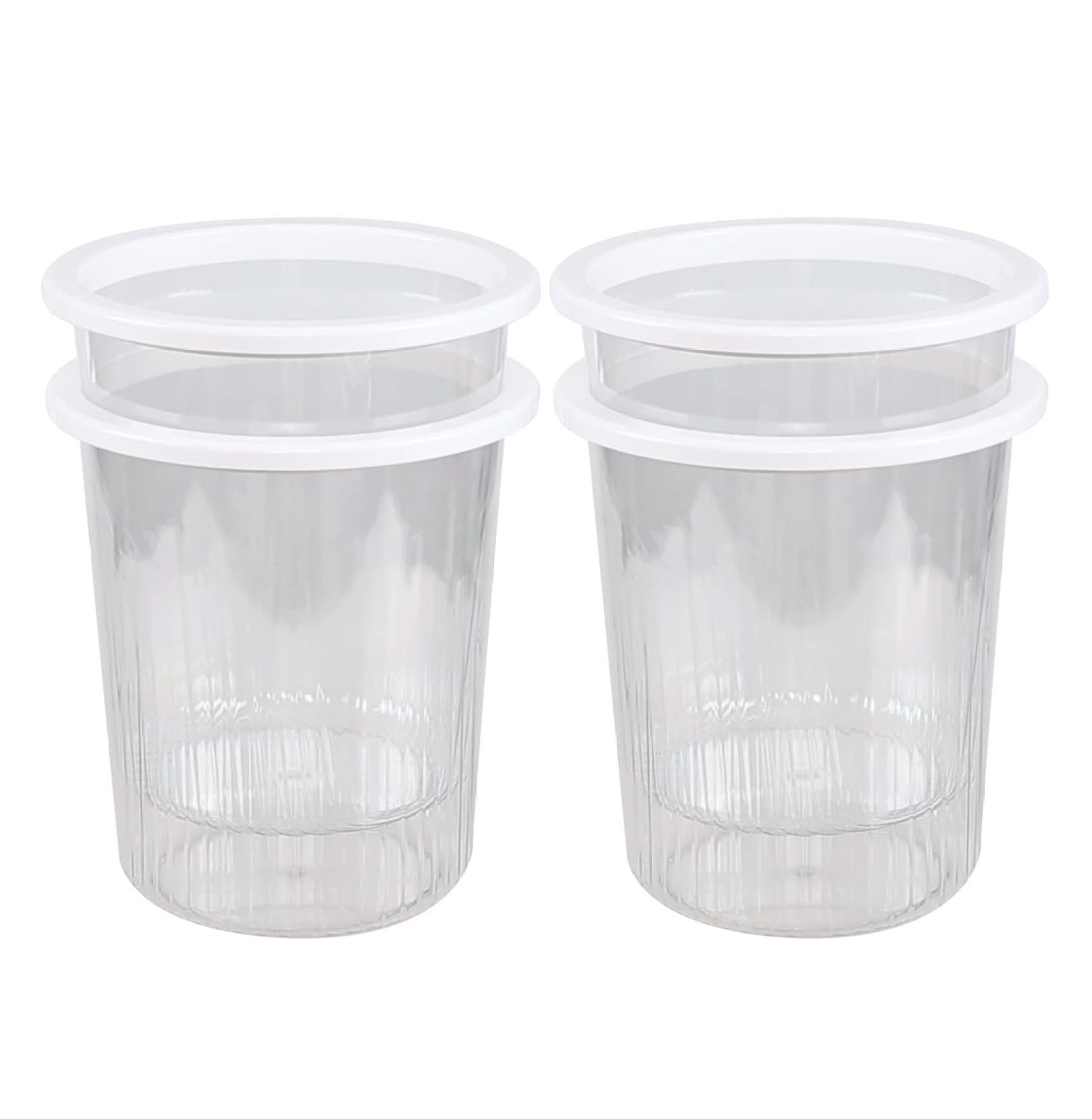 4 Pack 2.5 Gallon Clear Trash Can, Round Plastic Wastebasket - Walmart.com