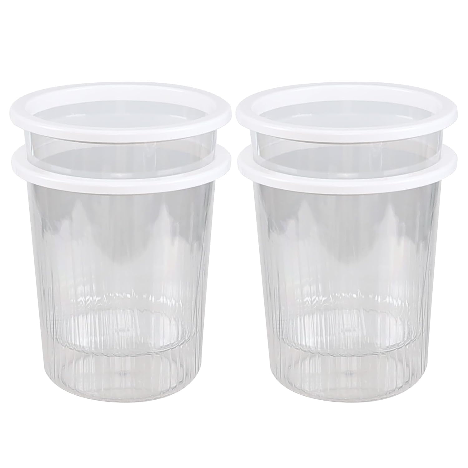 4 Pack 2.5 Gallon Clear Trash Can, Round Plastic Wastebasket - Walmart.com