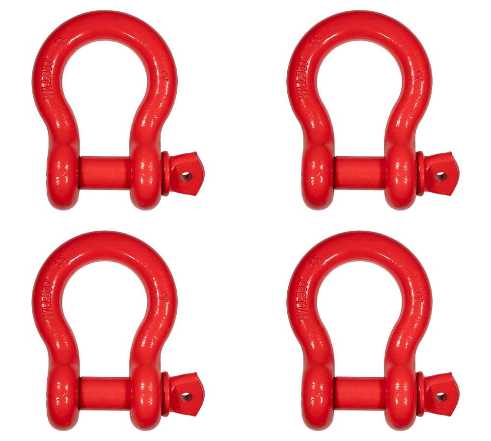 (4 Pack )2" Anchor Shackle Forged Carbon Steel w/ Alloy Screw Pin Load ...