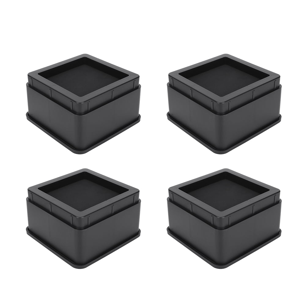 4-Pack 2-Inch Rectangle Sofa Lift Pads, Black Matte PP Plastic ...