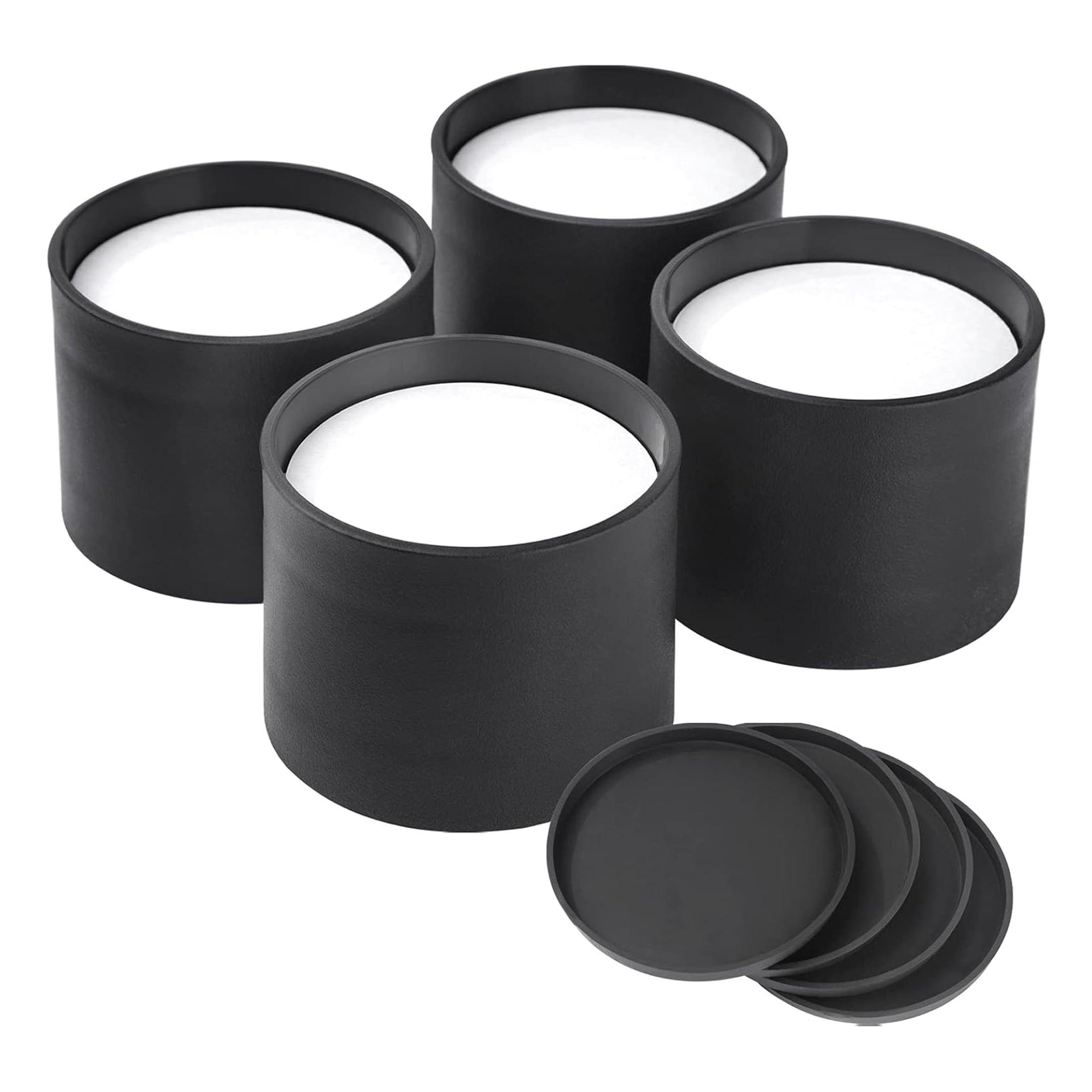 4 Pack 2 Inch Round Bed Risers Furniture Risers with Full Coverage Pads ...