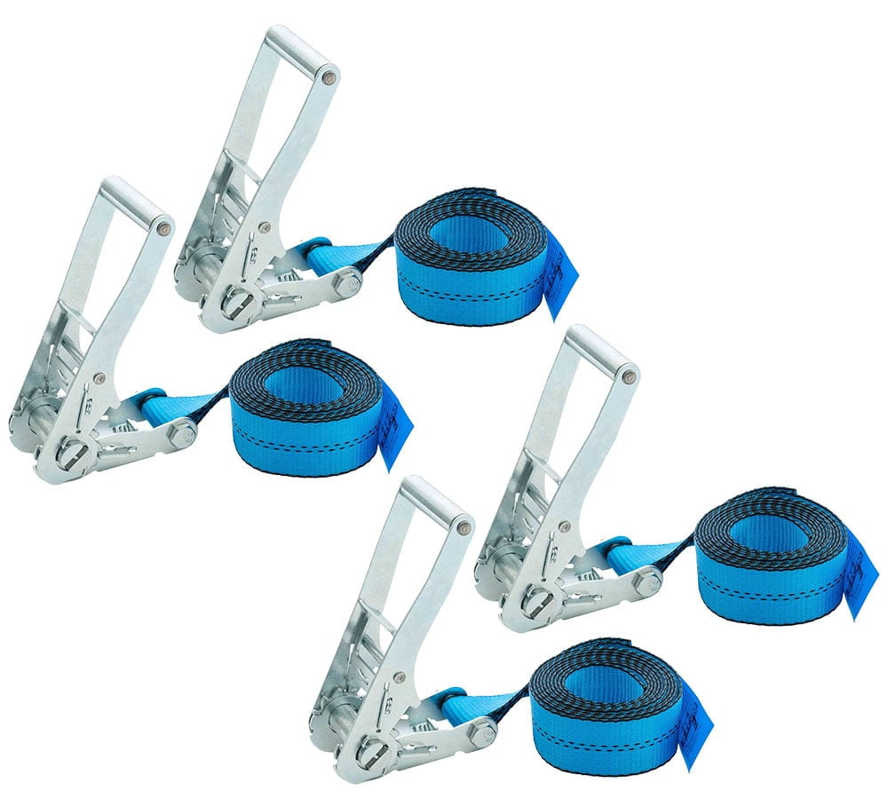 (4 Pack) 2 Inch x 10 Ft Endless Ratchet Straps - Heavy Duty Blue ...