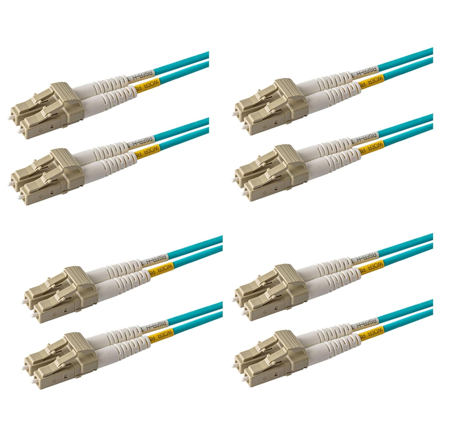 4-Pack 2 Meter Multimode 10G OM3 50/125 Fiber Optic Patch Cable, Duplex ...