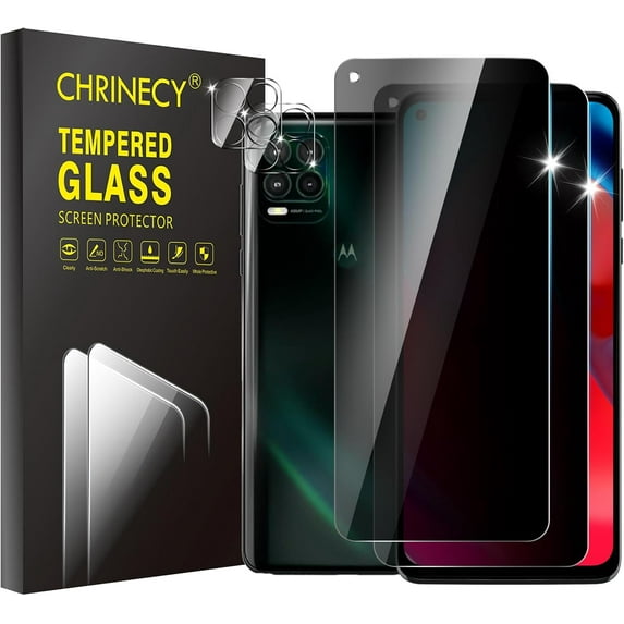 [4 Pack] 2 Pack Privacy Screen Protector for Motorola Moto G Stylus 5G (2021) with 2 Pack Camera ...