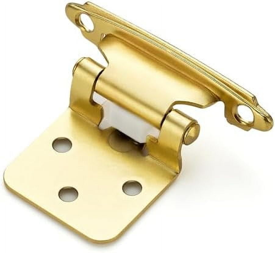 4 Pack 2 Pairs 1/2 inch Overlay Cabinet Hinges Gold Semi-Concealed ...