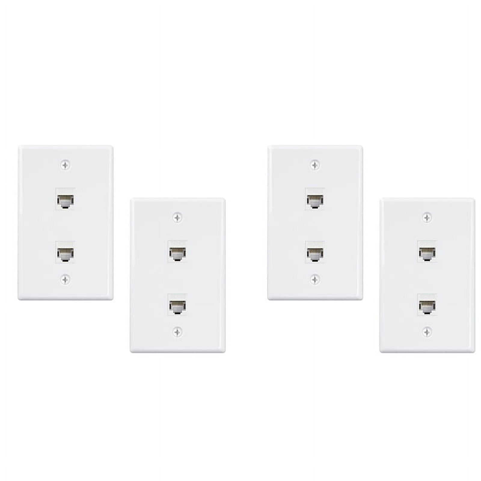 4 Pack 2 Port Ethernet Wall Plate, Cat6 Female to Female Wall Jack RJ45 ...