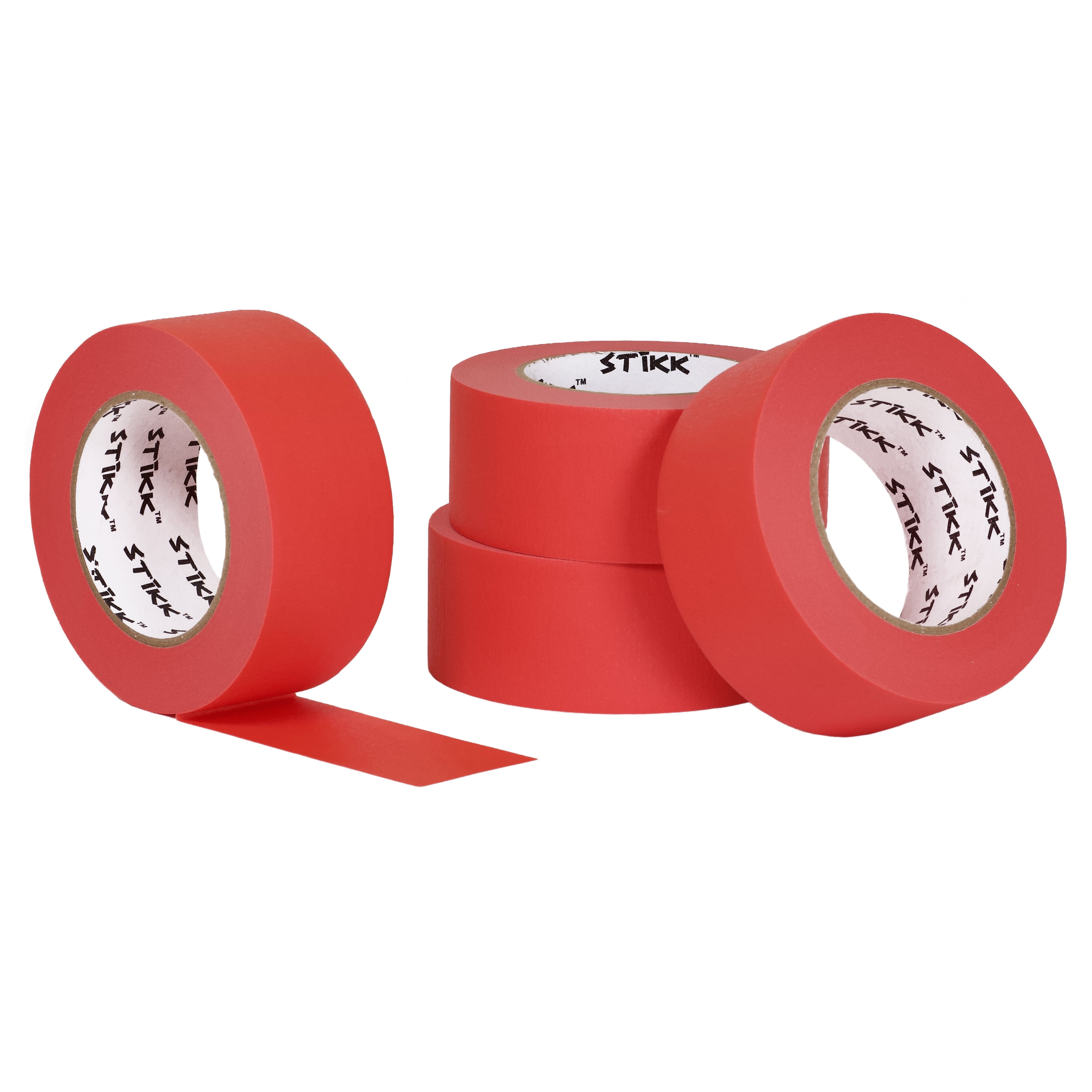 4 Pack 2" inch x 60yd STIKK Red Painters Tape 14 Day Easy Removal Trim ...