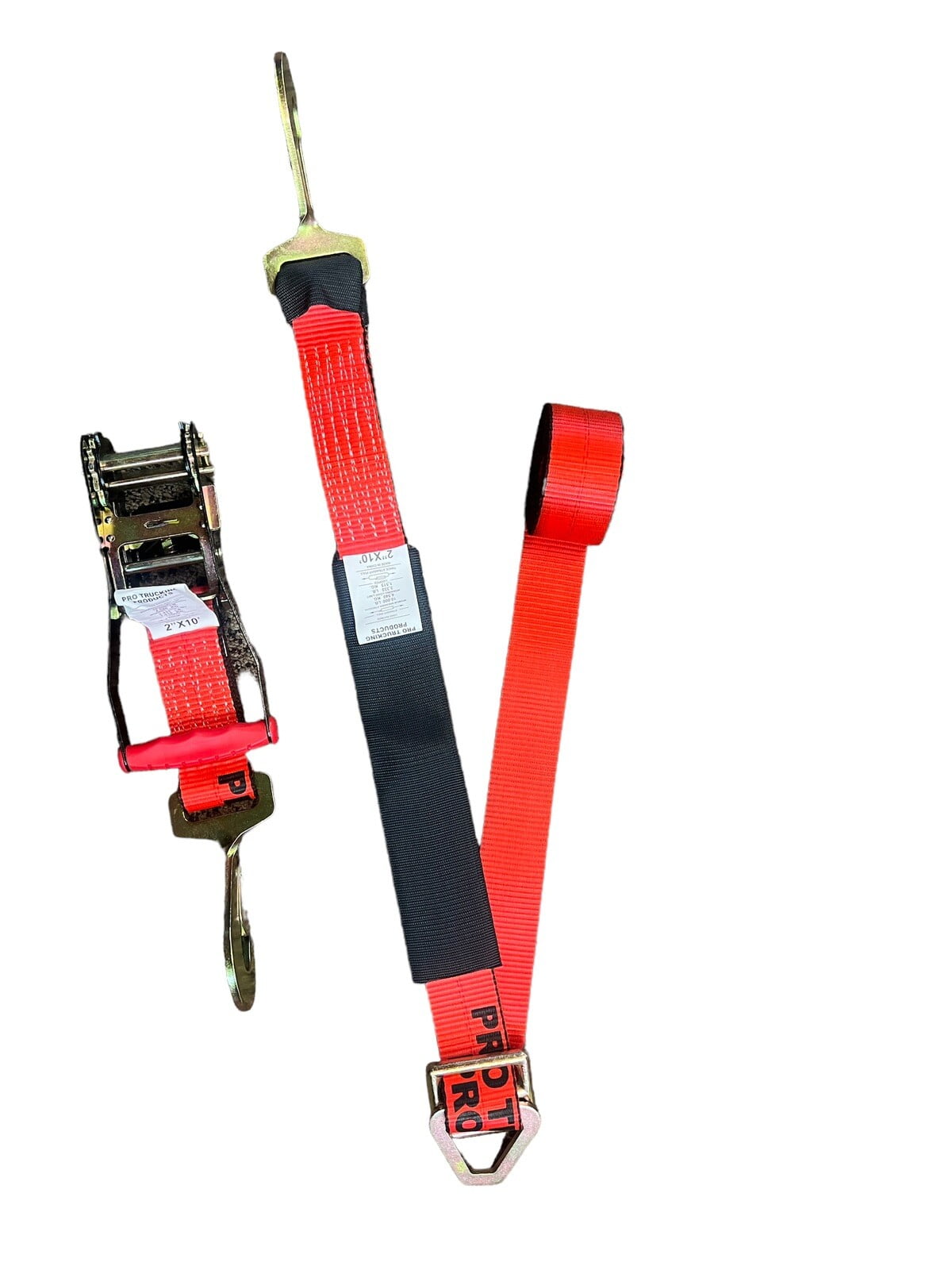 4 Pack 2" x 10' Off-Road Ratchet Tie Down Strap w/ Snap Hook Hauler Tow ...