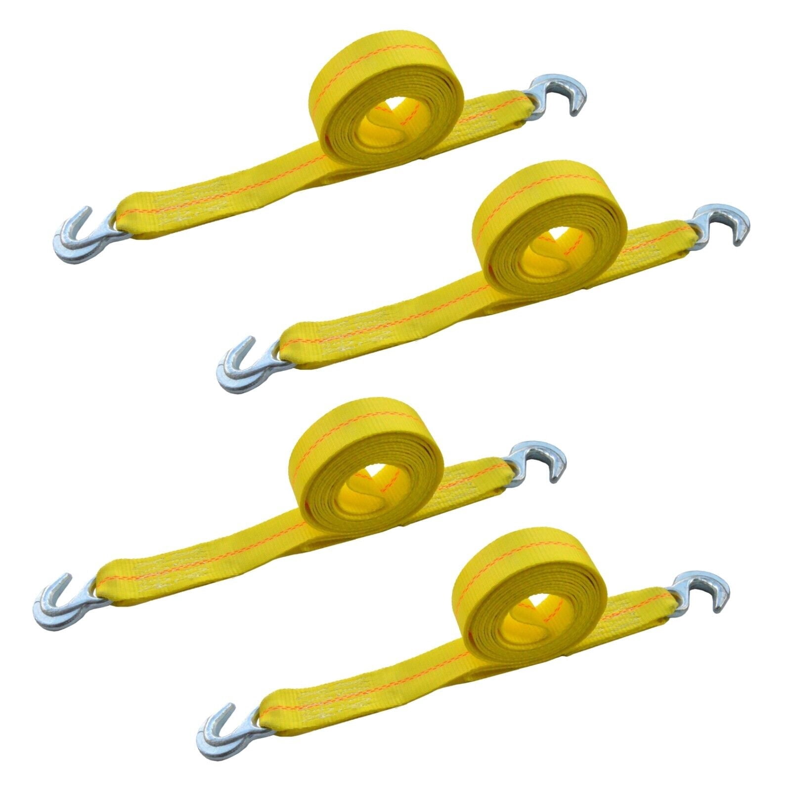 4 Pack 2" x 15' Heavy Duty Tow Strap With Slip Hook 5,000 lbs Breaking ...