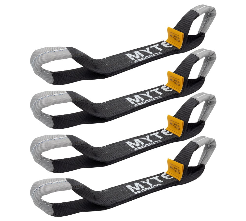 4 Pack 2" x 16" Black Replacement Dog Bone Short Strap | Heavy-Duty 2 ...