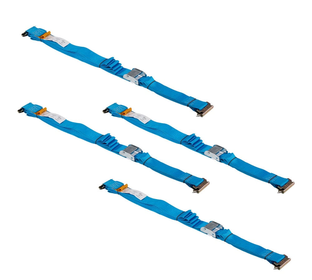 4 Pack 2" x 20' Logistic E-Track Cam Buckle Straps with Spring E ...