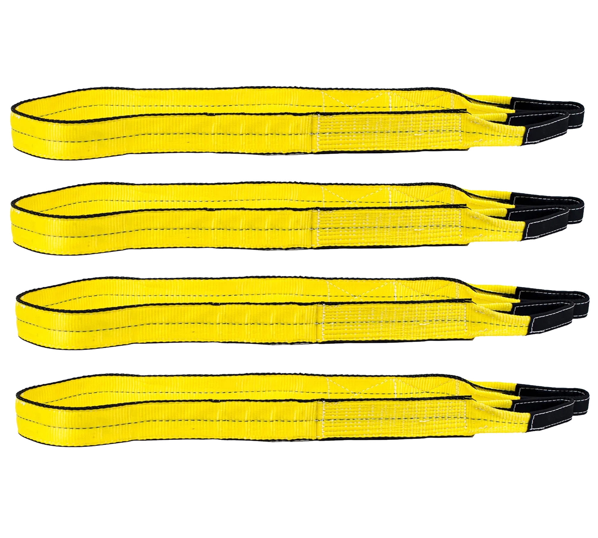(4 Pack) 2" x 8 ft Web Sling Twisted Eye & Eye 2-Ply Tow Strap Lifting ...