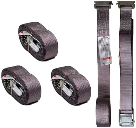 4 Pack 2''x16' Logistic E-Track Cam Buckle Straps with Spring E-Fittings - 2500 lbs Breaking ...