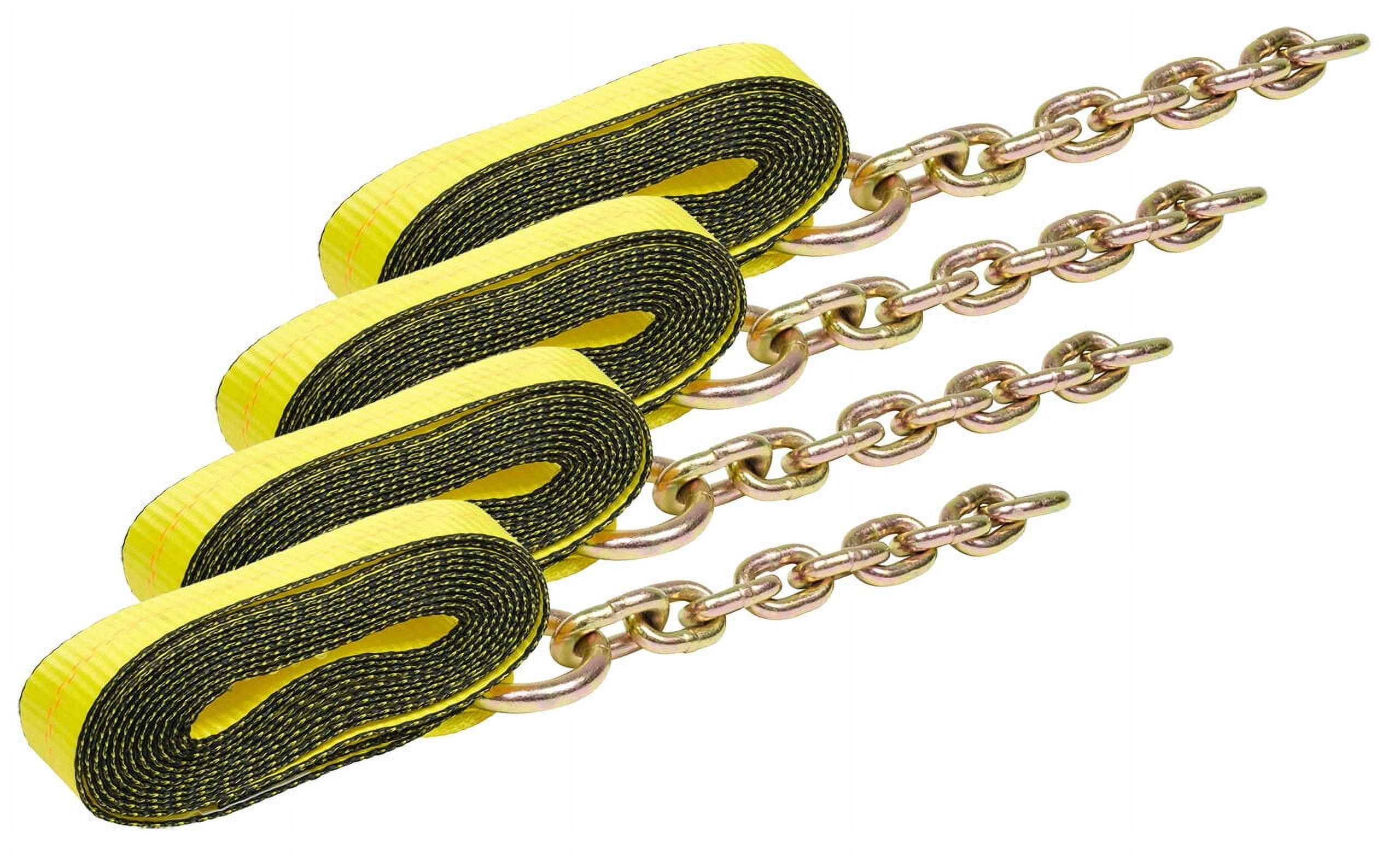 4 Pack 2"x18' Replacement Tie Down Strap with Chain Extension for 8 ...